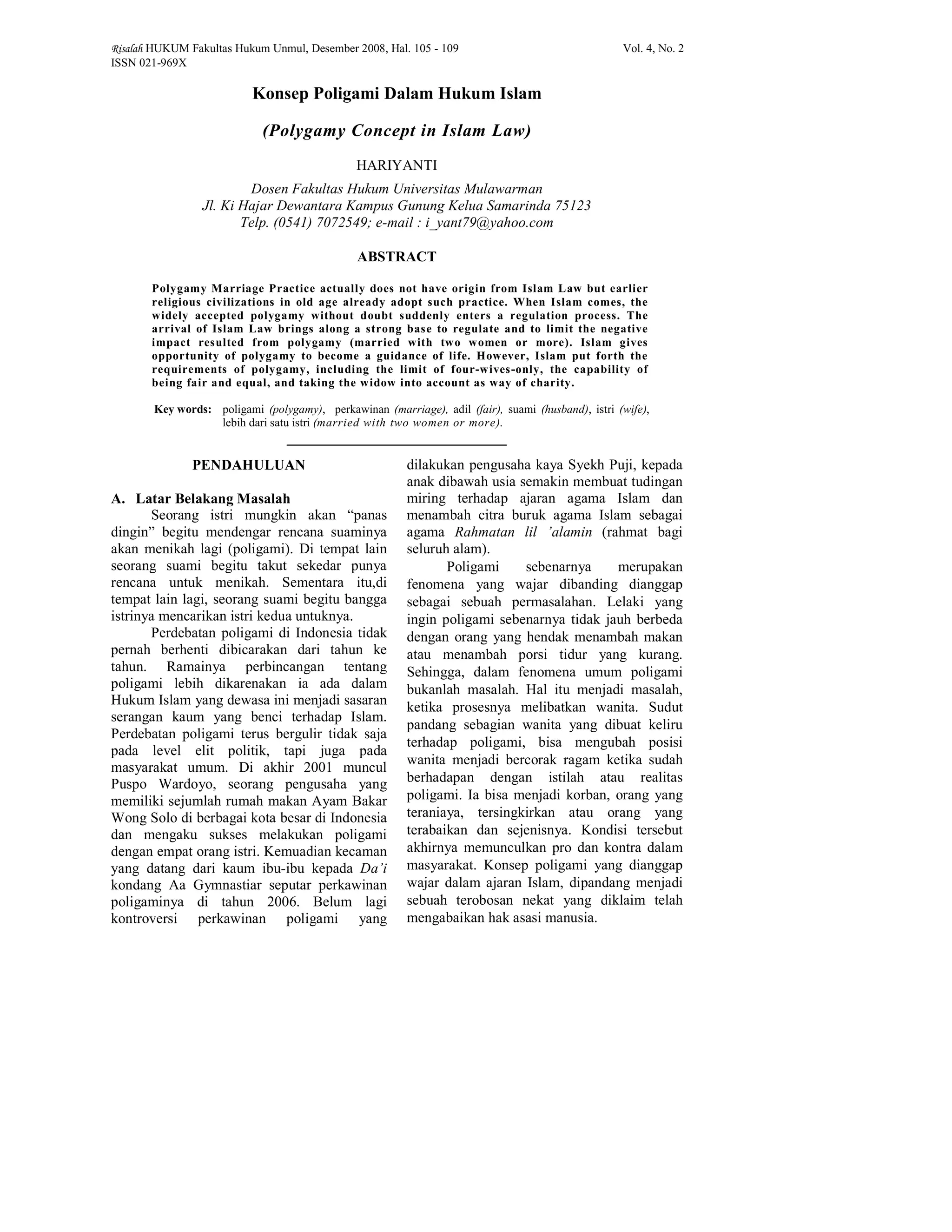 konsep-poligami-dalam-hukum-islam-hariyanti | PDF