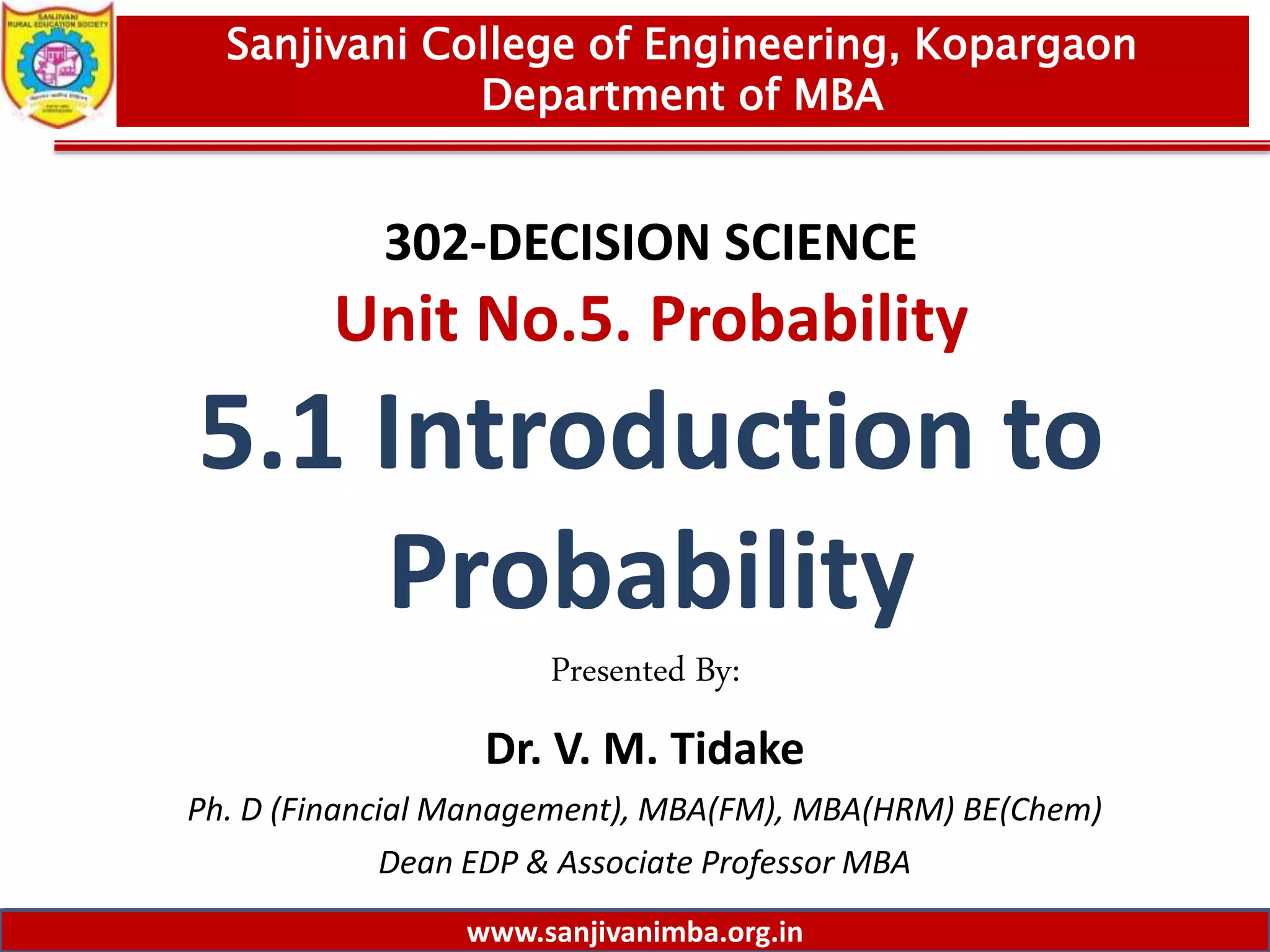5.1 introduction to probability | PPT