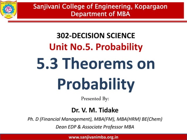 5.3 theorems on probability | PPTX