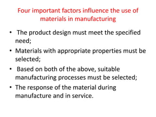 material evaluation and process selection | PPTX