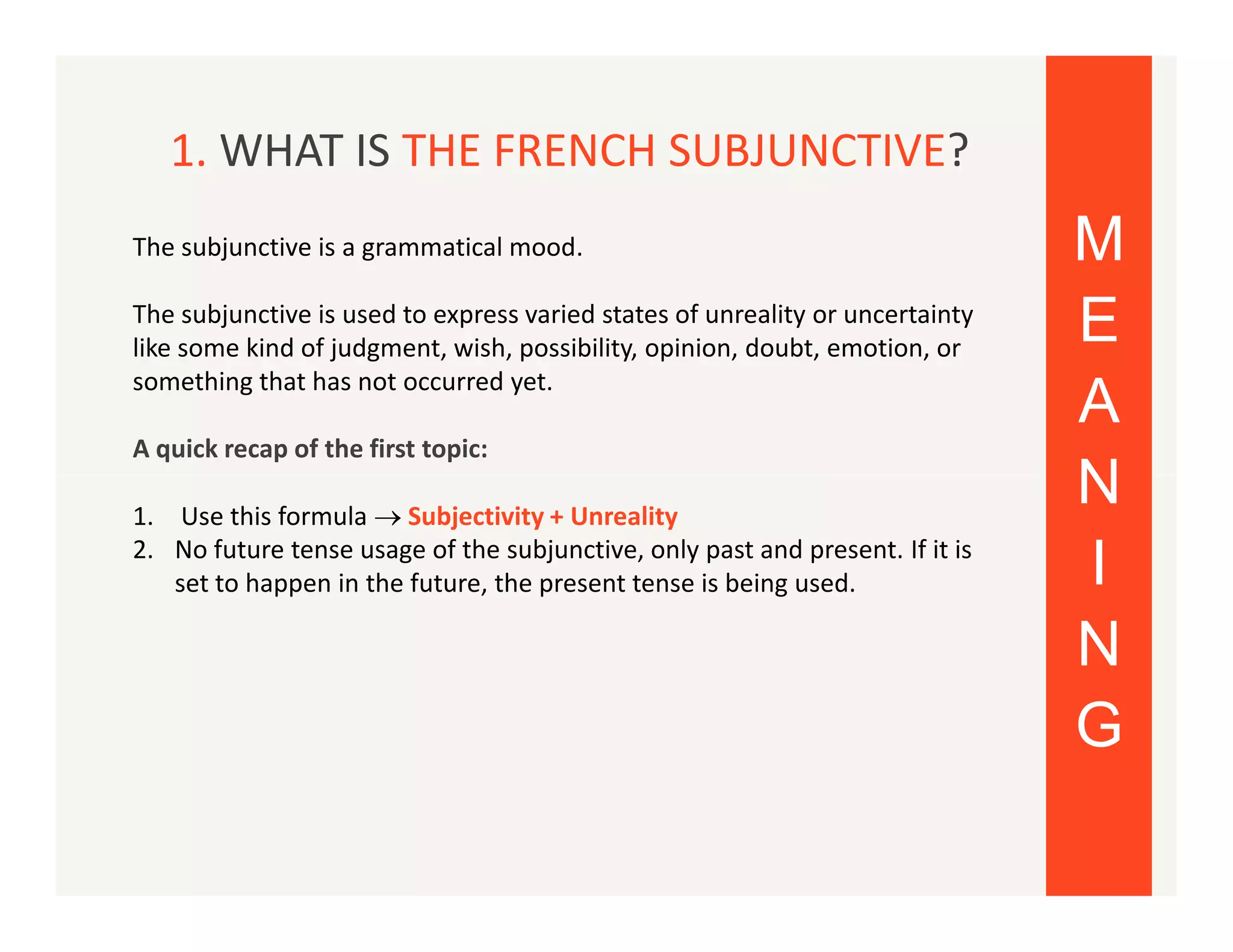 5 things you need to know about french subjunctive | PPT