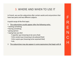 5 things you need to know about french subjunctive | PPT