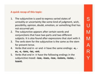 5 things you need to know about french subjunctive | PPT