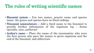 Taxonomic rules and regulations for naming of fungi | PPTX
