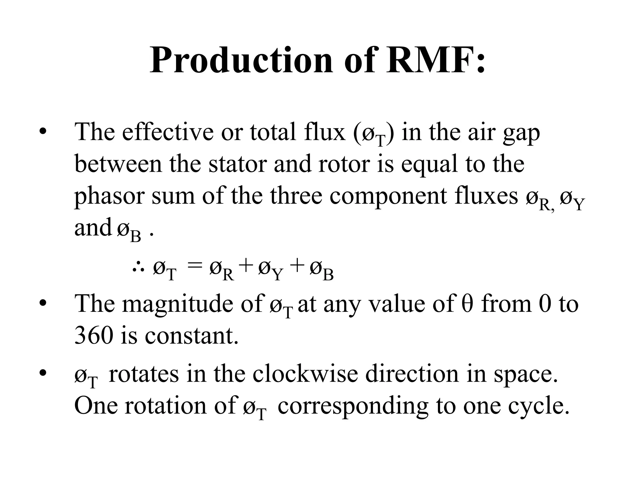 THREE PHASE INDUCTION MOTOR, Rotating Magnetic Field (RMF), Slip ...