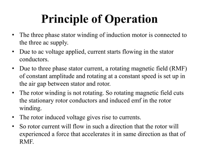 THREE PHASE INDUCTION MOTOR, Rotating Magnetic Field (RMF), Slip ...