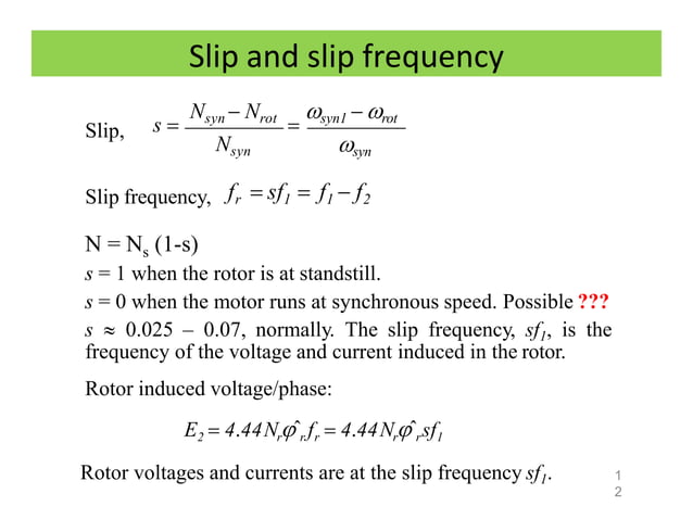 THREE PHASE INDUCTION MOTOR, Rotating Magnetic Field (RMF), Slip ...