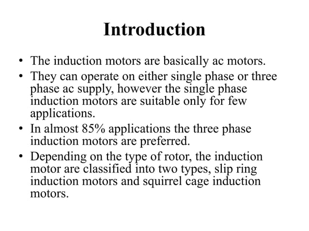 THREE PHASE INDUCTION MOTOR, Rotating Magnetic Field (RMF), Slip ...