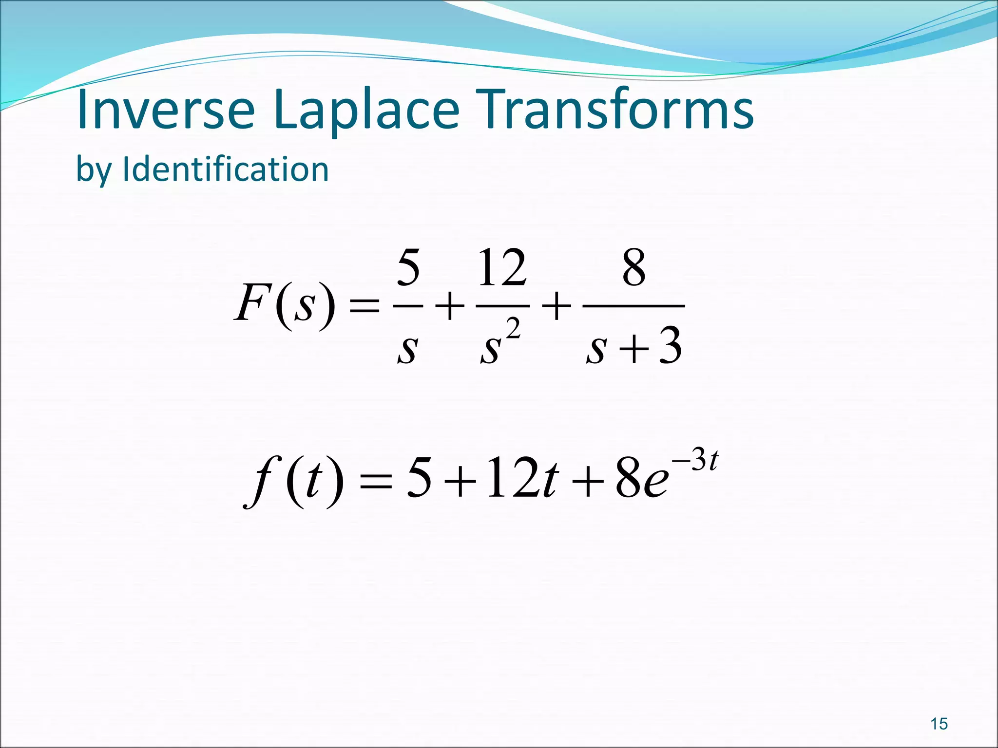laplace transform and inverse laplace, properties, Inverse Laplace ...