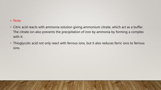 limit test for iron | PPTX