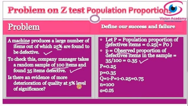 Z - Test - For Population Proportion | PPT