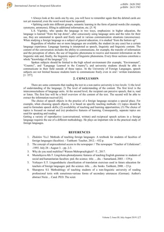 Features of foreign language education | PDF