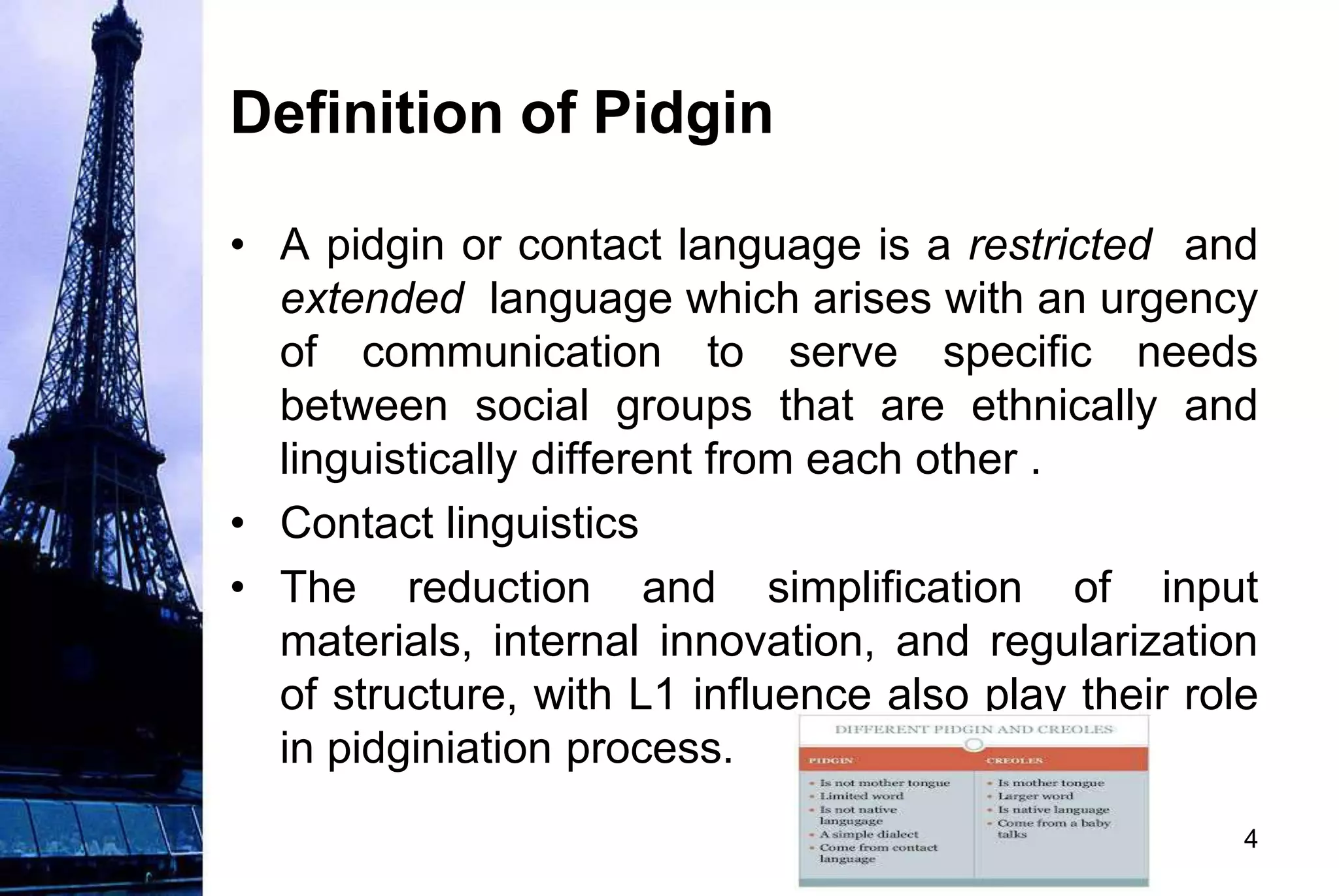 5. intro to lang. pidgin, spelling reforms | PPT