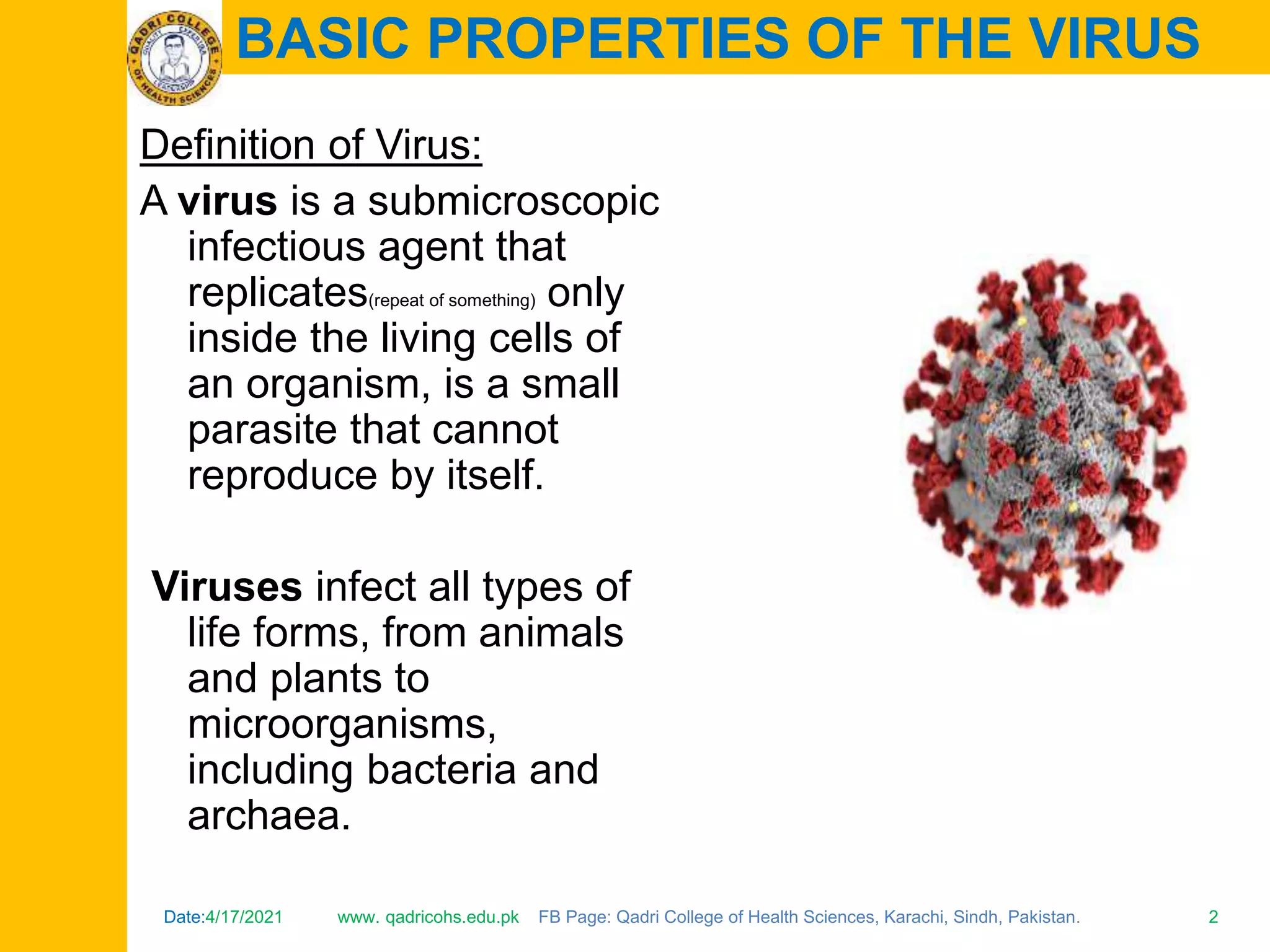 5. Basic properties of virus | PPTX