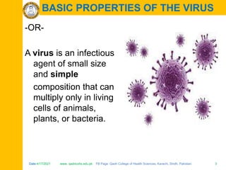 5. Basic properties of virus | PPTX