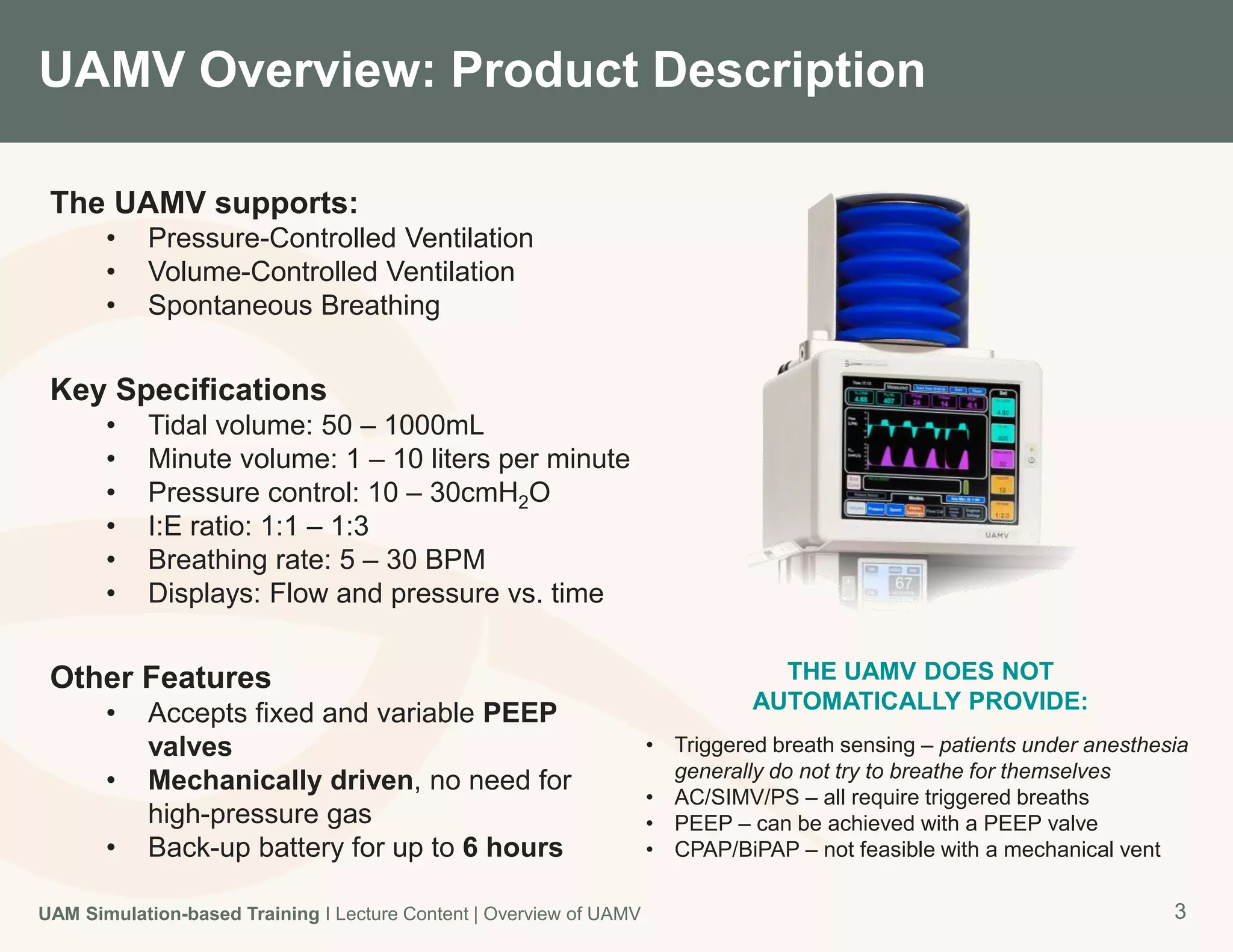 Overview of the UAM Ventilator (UAMV) | PPTX