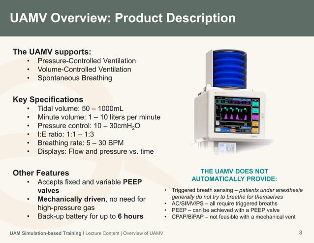 Overview of the UAM Ventilator (UAMV) | PPTX