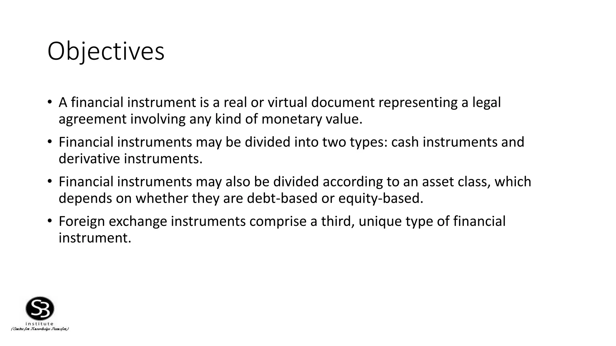 Instruments of financial markets | PPTX