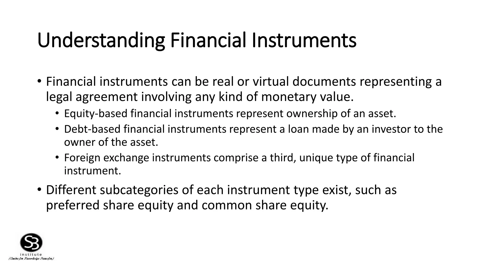 Instruments of financial markets | PPTX