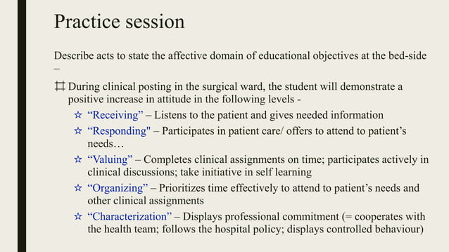 Taxonomy of Educational Objectives - The Affective Domain | PPTX