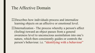 Taxonomy of Educational Objectives - The Affective Domain | PPTX