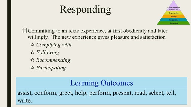 Taxonomy of Educational Objectives - The Affective Domain | PPTX