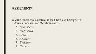 Taxonomy of Educational Objectives - The Cognitive Domain | PPTX