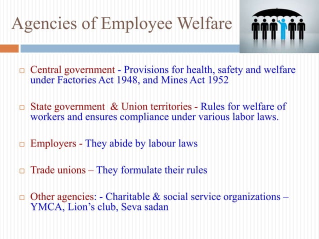 5. staff welfare | PPTX | Government Support and Welfare | Financial ...