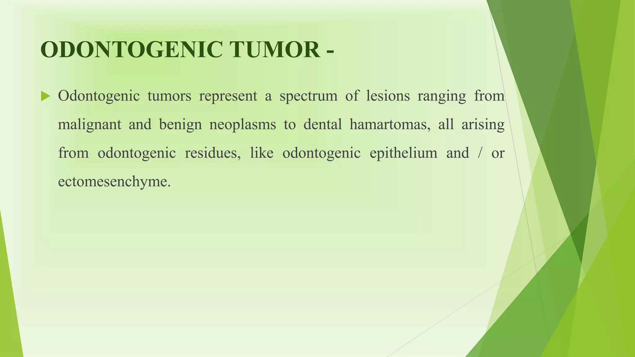 Odontogenic Tumors of jaw | PPTX