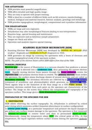 5. Microsocope ELECTRON MICROSCOPE (TEM & SEM ) - Basics | PDF ...