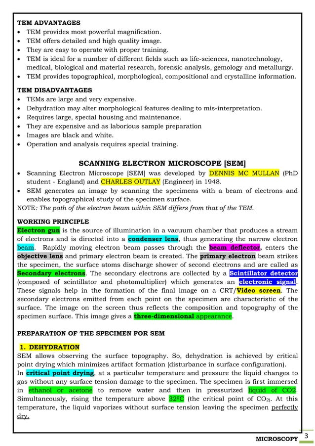 5. Microsocope ELECTRON MICROSCOPE (TEM & SEM ) - Basics | PDF | Chemistry | Science