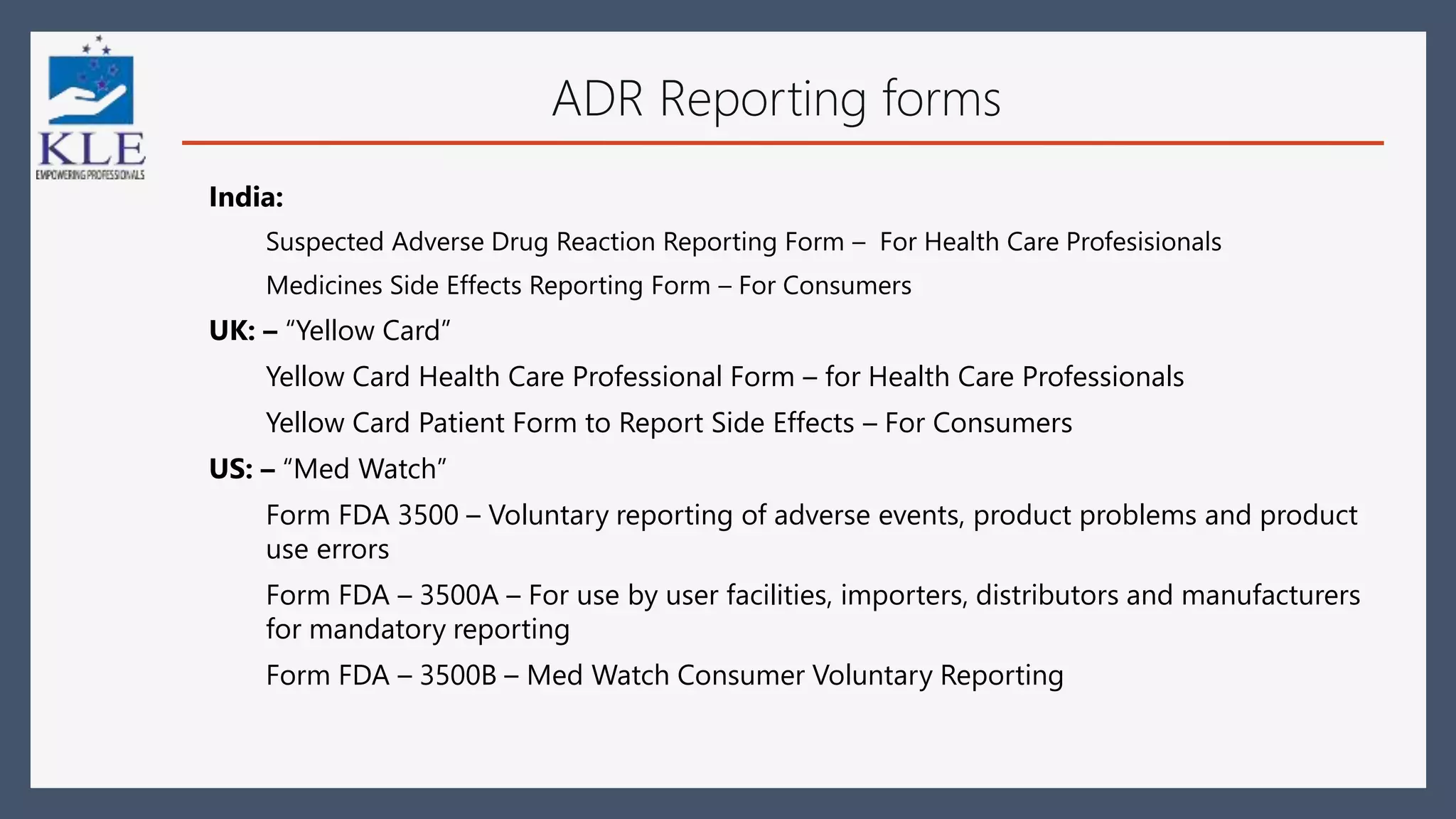 Reporting of pharmacovigilance and role of pharmacist | PPTX