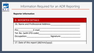 Reporting of pharmacovigilance and role of pharmacist | PPTX ...