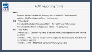 Reporting of pharmacovigilance and role of pharmacist | PPTX ...