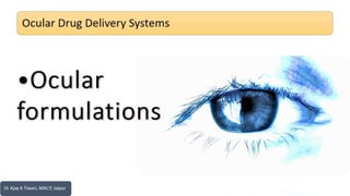 Ocular drug delivery systems (part-5): Advanced delivery systems by AKT ...