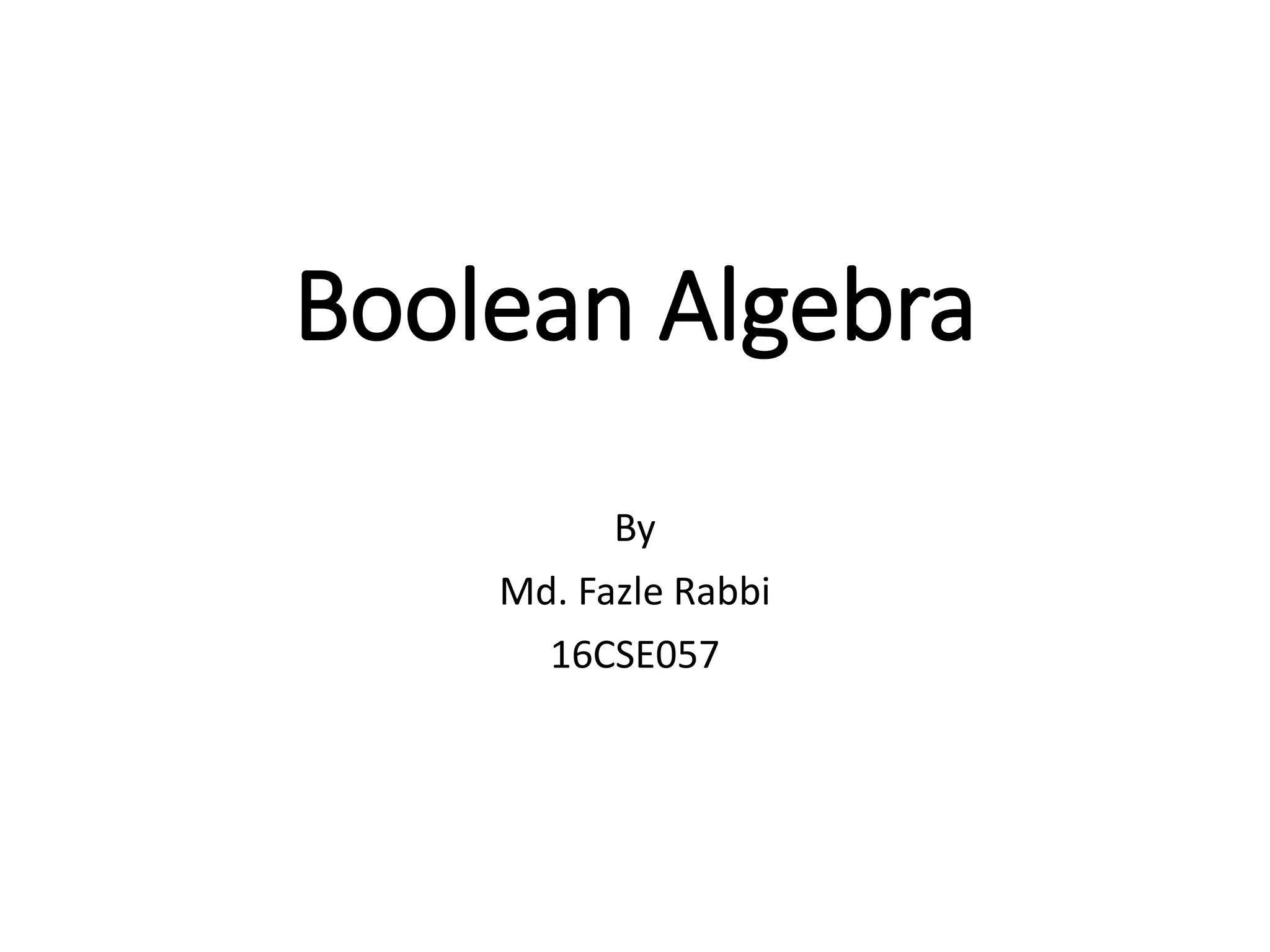 5 Boolean Algebra Ppt