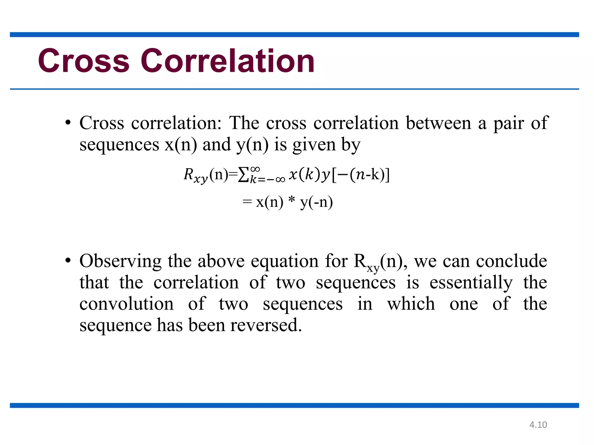 5. convolution and correlation of discrete time signals | PPTX