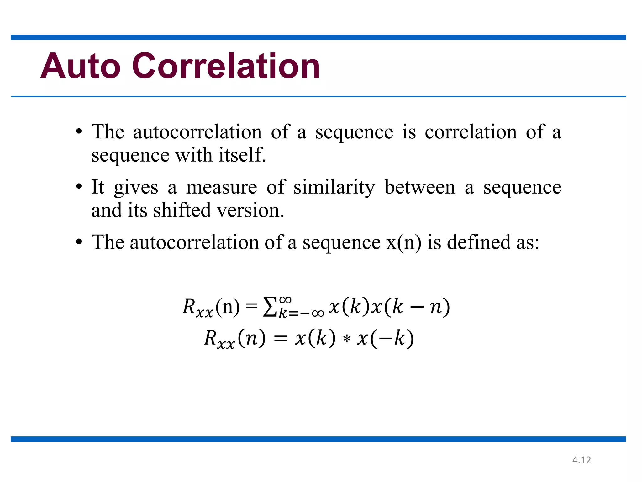 5. convolution and correlation of discrete time signals | PPTX