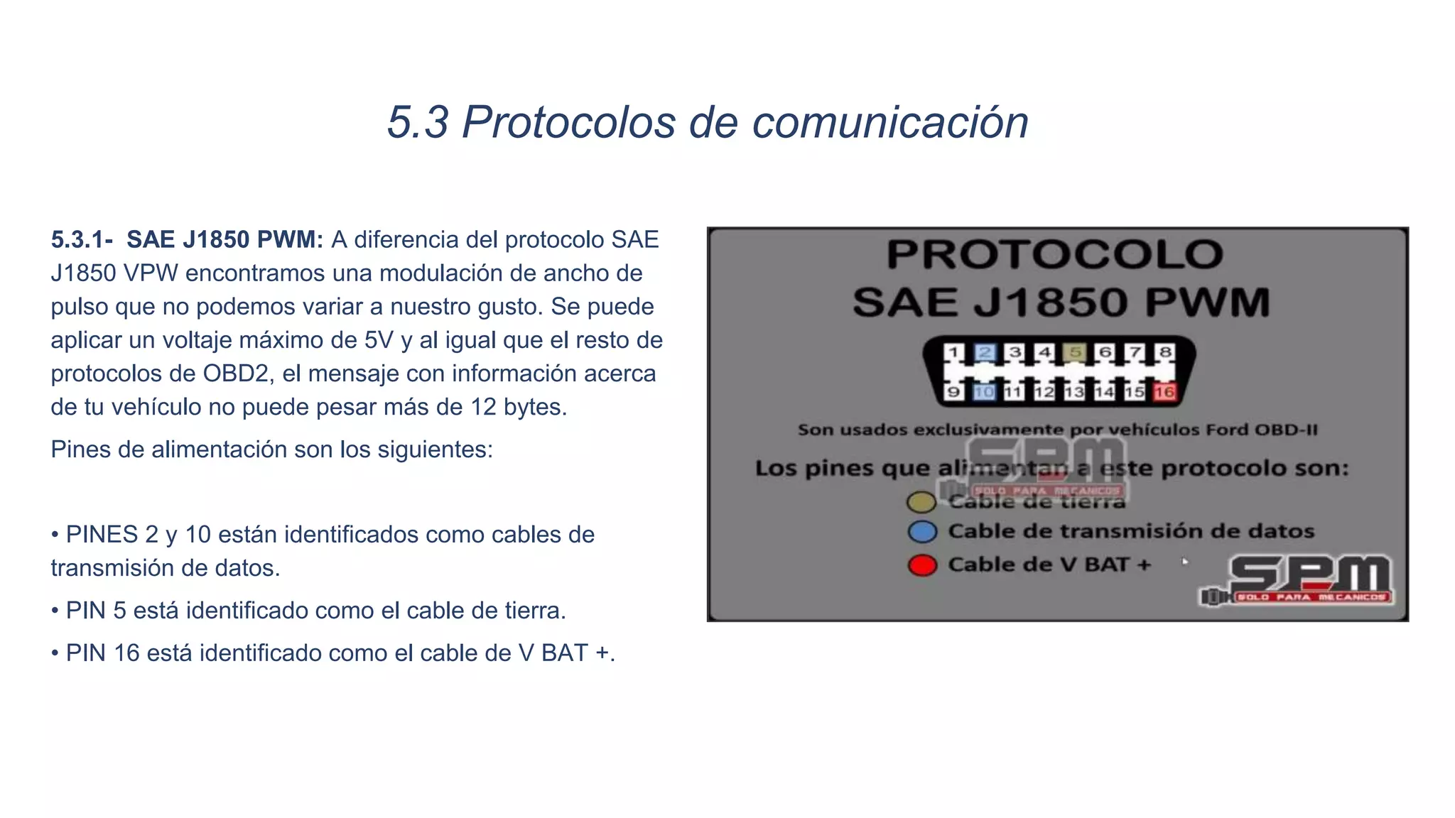 Protocolo de comunicación SAE J1850 VPW | PPTX