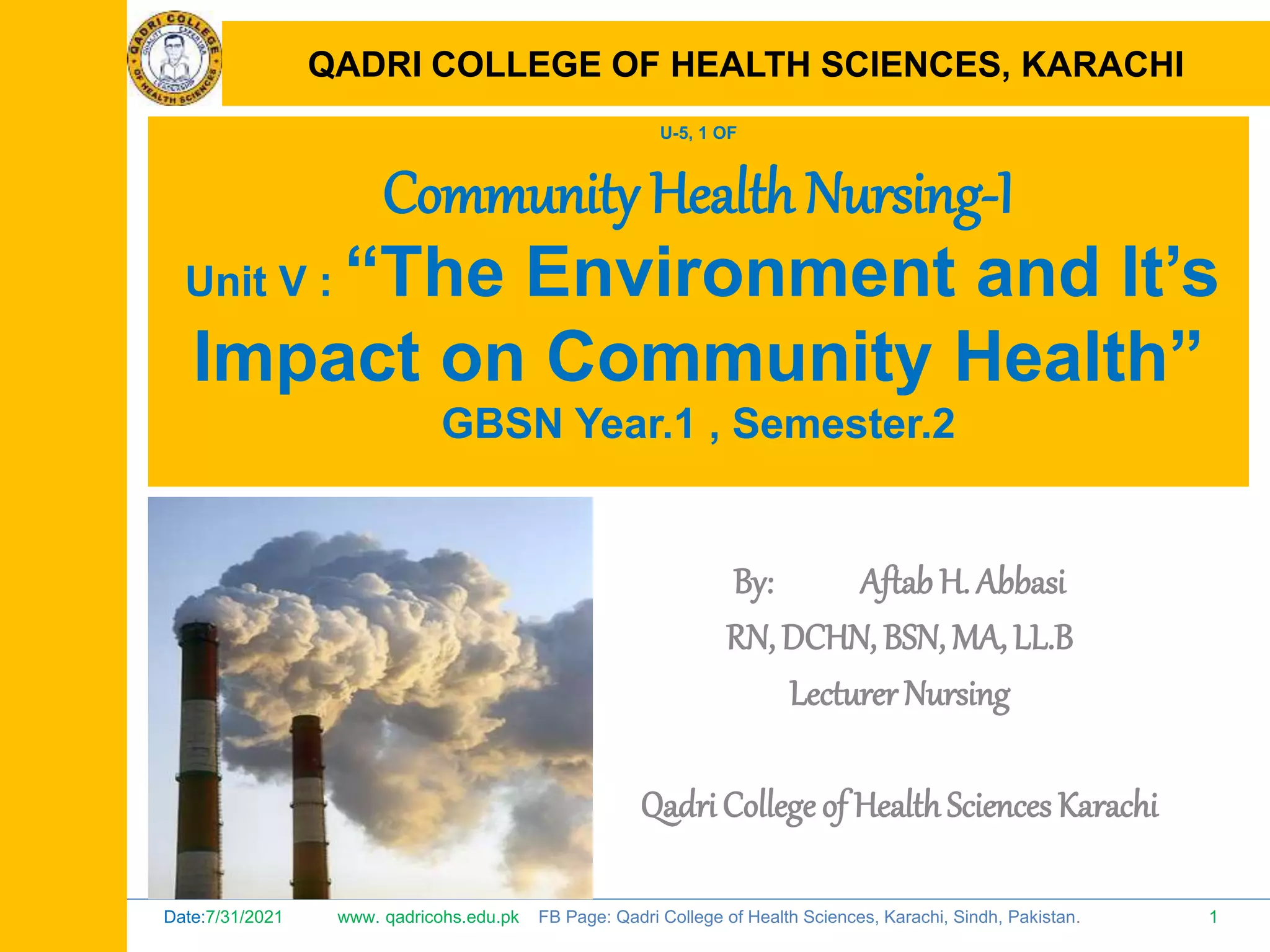 “the environment and its impact on community health” | PPTX