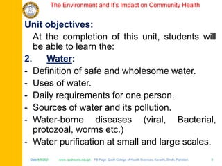 unit v “the environment and its impact on community health” | PPT