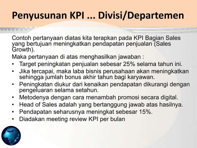 Menyusun Pengukuran Kinerja (KPI) Divisi/Departemen _Training BALANCED ...