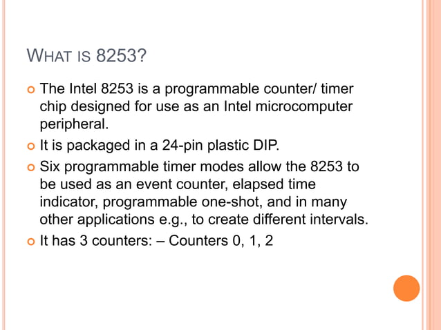 5.programmable interval timer 8253 | PPTX | Computing | Technology & Computing