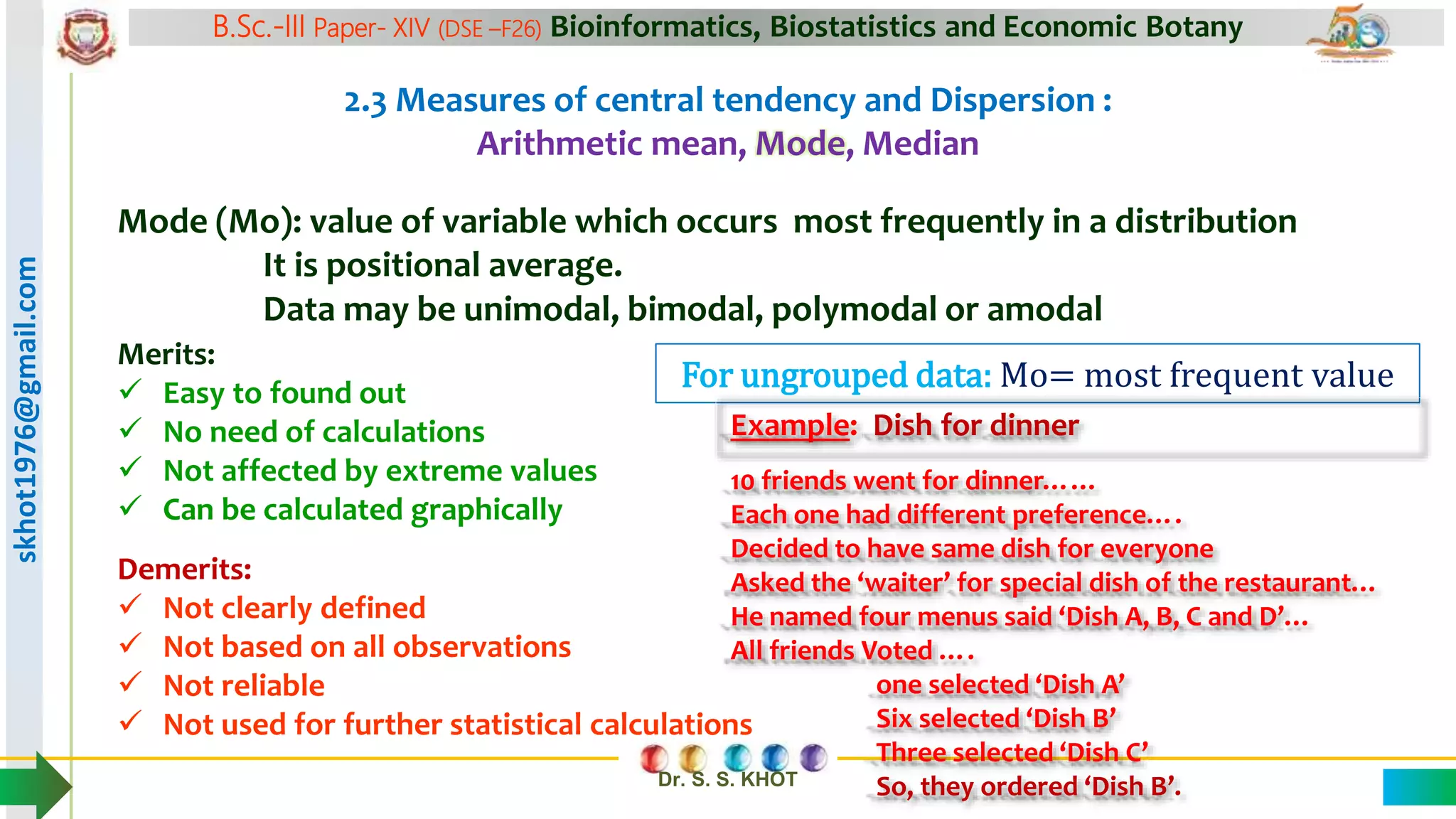5. Biostatistics central tendency mean, median, mode for ungrouped data ...