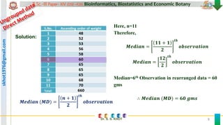 5. Biostatistics central tendency mean, median, mode for ungrouped data ...