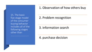 Consumer Behavior- Multiple Choice Qeustions an Answers on Consumer ...