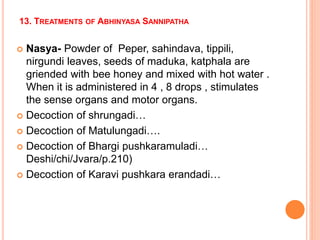 various sannipatha and their management | PPTX