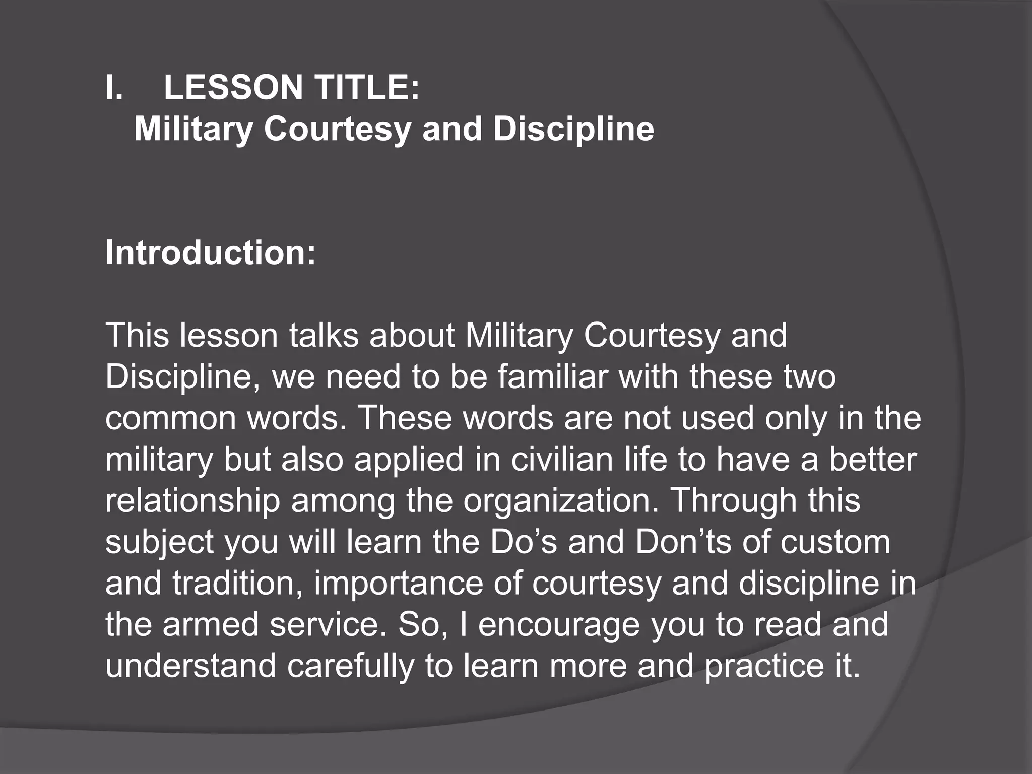 5. military courtesy_and_discipline | PPTX