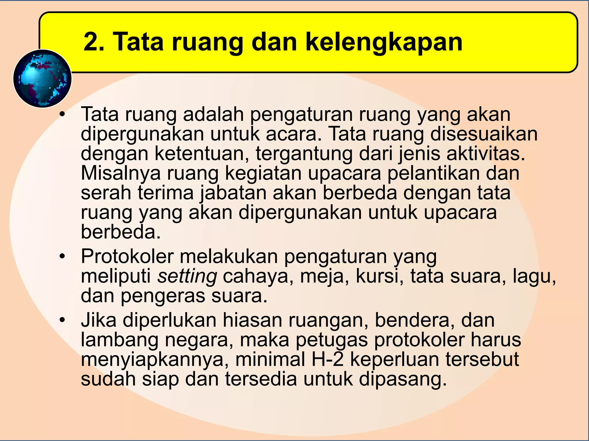 Protokoler dan Teknik Penyusunan Acara, Tempat, dll _Training Effective ...