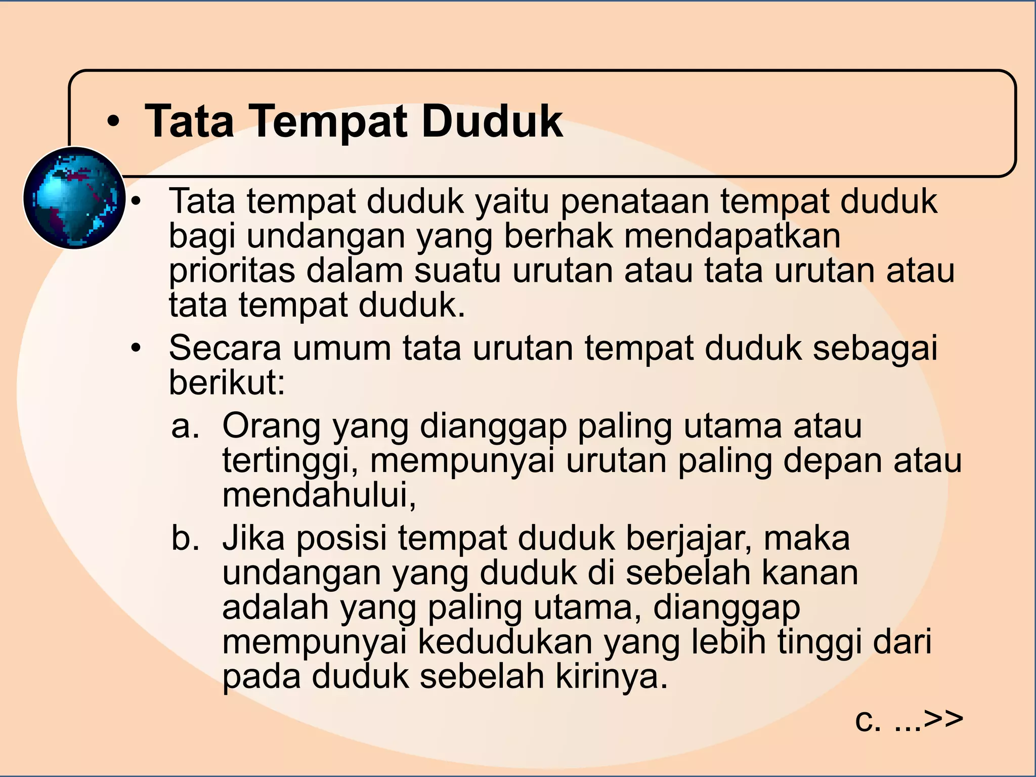 Protokoler dan Teknik Penyusunan Acara, Tempat, dll _Training Effective ...